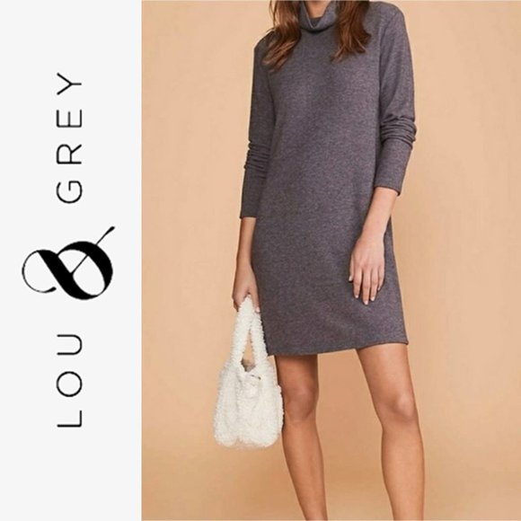 Lou & Grey | Dresses | Lou Grey Cowl Neck Sweatshirt Shift Dress | Poshmark